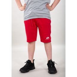 M&auml;dchen Sweatshorts "Basic Jogger Short SL Kids", rot, Gr. 8, Alpha Industries, Obermaterial: 80% Baumwolle, 20% Polyester, Hosen