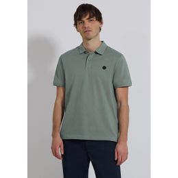 Poloshirt Street One MEN, Herren, Gr. L (42), dusty mint, Web, 95% Baumwolle, 5% Elasthan, unifarben, comfort fit normal, hoch geschlossener Ausschnitt, normaler Saum, Shirts, aus Baumwolle mit Stretchante