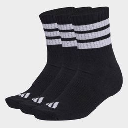 Damen Funktionssocken "3-STREIFEN SPORTSWEAR D&Auml;MPFENDE HALBHOHE, 3 PAAR", adidas Performance, Gr. Lschwarz, wei&szlig;, wei&szlig;, Obermaterial: 58% Baumwolle,