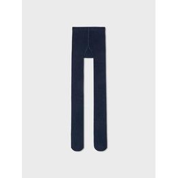 name it Kinder Strickstrumpfhose, blau, Gr. 146, Obermaterial: 80% Baumwolle, 15% Polyamid, 5% Elasthan, Strumpfhosen