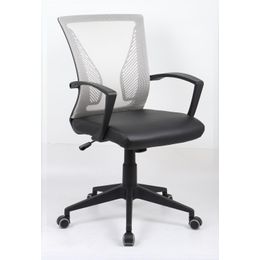 B&uuml;rostuhl Vcm "B&uuml;rostuhl Schreibtischstuhl Drehstuhl Offilo PU", grau (schwarz, grau), B:48cm T:46cm, Obermaterial: 90% Metall MT. 10% Textilmaterial TEXMAT., St&uuml;hle, B&uuml;rostuhl