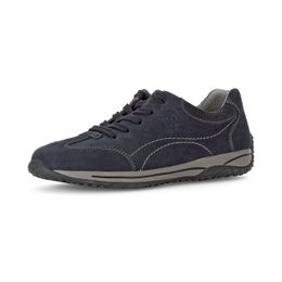 Gabor Damen Schn&uuml;rschuh "FLORENZ", Gr. 36, blau, Nubukleder, unifarben, Schuhe, mit kontrastfarbenen Ziern&auml;hten, Freizeitschuh, Halbschuh, Schn&uuml;rschuh