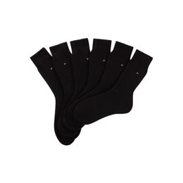Tommy Hilfiger Herren Socken "TH MEN SOCK 6P ECOM", Gr. 39, schwarz, Baumwollmischung, unifarben, Socken, Gek&auml;mmte Baumwolle, atmungsaktiv,