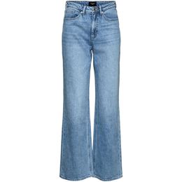V&eacute;ro Moda VERO MODA Damen Weite Jeans "VMTESSA HR WIDE JEANS RA339 GA NOOS", blau, Gr. 30, unifarben, Denim/Jeans, Obermaterial: 99% Baumwolle, 1% Elasthan,