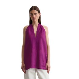 Marc O'Polo Blusentop MARC O'POLO "mit drapiertem R&uuml;cken-Effekt", Damen, Gr. 38, juicy berry, Obermaterial: 100% Ramie, unifarben, normal, tiefer V-Ausschnitt, Blusen Blusentop