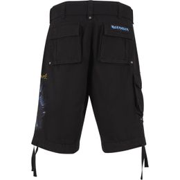 Brandit Herren Cargoshorts "Brandit Iron Maiden Savage Shorts Fear of the Dark", schwarz, Gr. M, 100% Baumwolle, Hosen