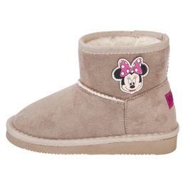 Disney M&auml;dchen Schlupfboots "MINNIE", Gr. 29, beige, Textil, Schuhe, Winterschuhe, Winterboots, Snowboots, Schlupfstiefel, gef&uuml;ttert