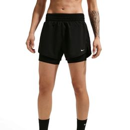 Nike One Dri-Fit HR 3-Inch 2in1 Shorts Bekleidung Damen schwarz S