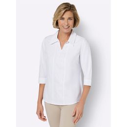 Classic Basics Damen Schlupfbluse, wei&szlig;, Gr. 56, unifarben, 50% Baumwolle, 50% Polyester, Blusen