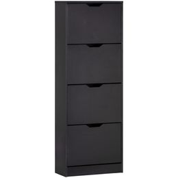 Livetastic Schuhkipper, Schwarz, Holzwerkstoff, 55x152.5x23.5 cm, Garderobe, Schuhaufbewahrung, Schuhkipper