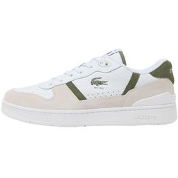 Lacoste Sneaker 'T-Clip' Herren Gr&ouml;&szlig;e 46 gr&uuml;n / hellpink / wei&szlig;