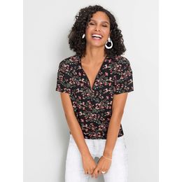 Inspirationen Damen Kurzarmshirt "Shirt", rosa, Gr. 36, gebl&uuml;mt, gemustert, 50% Baumwolle, 50% Modal, Shirts