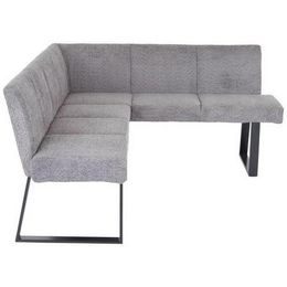 Mid.you Eckbank, Grau, Metall, Textil, 5-Sitzer, L-Form, 202x160 cm, Esszimmer, B&auml;nke, Eckb&auml;nke