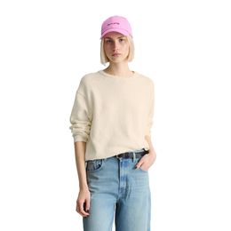 Marc O'Polo Damen Strickpullover "aus Cotton Slub Garn"creamy wei&szlig;, Gr. XL, MARC O'POLO DENIM, unifarben, Obermaterial: 100% Baumwolle, Pullover