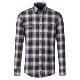 Casamoda Herren Flanellhemd "Casamoda Flanellhemd kariert", blau, Gr. XL, kariert, 100% Baumwolle, Hemden