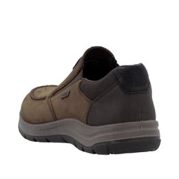 Rieker Herren Slipper, Gr. 42, braun, Lederimitat, Nubukleder, Schuhe, Halbschuh, Slip-on Sneaker mit RiekerTEX-Membran, bequeme Weite
