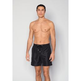 JOOP! JOOP Herren Badeshorts "Cortina AOP", schwarz, Gr. S, Web, Obermaterial: 100% Polyester, Badehosen, Allover Cornflower-Logo, mit Tunnelzug, seitliche
