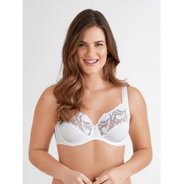 Felina Damen B&uuml;gel-BH "Moments", Gr. 115, wei&szlig;, Spitze, Obermaterial: 79% Polyamid, 15% Polyester, 6% Elasthan, gemustert, unifarben, BHs,