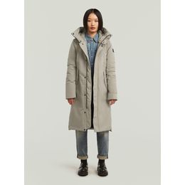G-Star Raw Parka G-STAR "Vodan 2.0 Long Jacke", Damen, Gr. M, elephant skin, Obermaterial: 54% Elastomultiester, 46% Polyester, Jacken Parka
