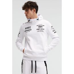 CAMP DAVID Herren Kapuzensweatshirtwei&szlig;, Gr. M, bedruckt, Jersey, Material: 70% Baumwolle, 30% Polyester, Sweatshirts, mit Taschen