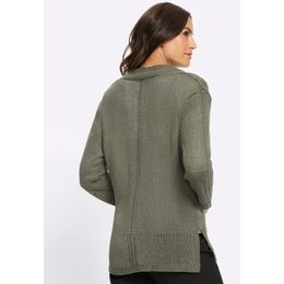 Inspirationen Damen Strickjacke, gr&uuml;n, Gr. 36, unifarben, 100% Polyacryl, Strickjacken