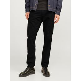 Jack & Jones JACK & JONES Herren Tapered-fit-Jeans "JJIMIKE JJORIGINAL CJ SN", schwarz, Gr. 33, Abriebeffekte, clean, Denim/Jeans, Obermaterial: 99% Baumwolle, 1%