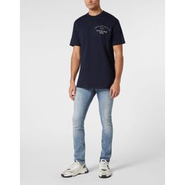 Philipp Plein Herren T-Shirt "Rundhals-T-Shirt", blau, Gr. XL, Obermaterial: 100% Baumwolle, Shirts