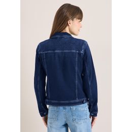 Cecil Damen Jeansjacke, blau, Gr. S, unifarben, Web, 70% Baumwolle, 28% Polyester, 2% Elasthan, Jacken, mit Knopfleiste