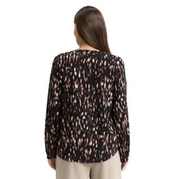 Tom Tailor Damen Langarmblusebraun sparkle design, Gr. 40, bedruckt, Web, Obermaterial: 100% Viskose, Blusen, mit All-Over Print