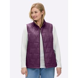 sheego Gro&szlig;e Gr&ouml;&szlig;en Steppweste mit kontrastfarbigem Futter, violett, Gr&ouml;&szlig;e 54 - Damen