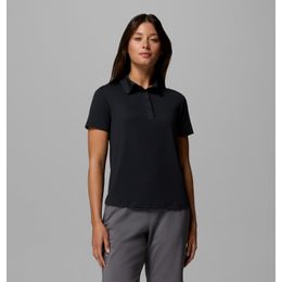 Columbia Damen Poloshirtschwarz, Gr. XL, Obermaterial: 94% Polyester, 6% Elasthan, Shirts, Kurzarm, aus Polyester und Elasthan, sportliche Passform