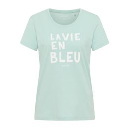 Kurzarmshirt Mustang "Damen Style Alma", Damen, Gr. S, hellblau, Jersey, 100% Baumwolle, Rundhals, Shirts
