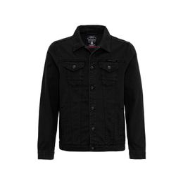 Cipo & Baxx CIPO & BAXX Herren Jeansjacke "CJ289", schwarz, Gr. S, unifarben, Stoff, 100% Baumwolle, Jacken, mit Knopfleiste