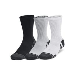 Under Armour Damen Sportsocken "UNISEX UA PERF TECH 6PK CREW", Gr. M, grau, Obermaterial: 98% Polyester, 2% Elasthan, Socken, mit mittlerer D&auml;mpfung