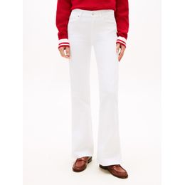 Tommy Hilfiger Damen Bootcut-Jeans "FINN FLARE RW"th optic whi, Gr. 27, unifarben, Denim/Jeans, Obermaterial: 99% Baumwolle, 1% Elasthan, Jeans,