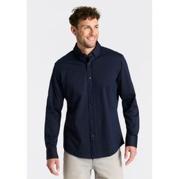 BOSS Herren Businesshemd "JOE"navy410, Gr. 45, unifarben, Web, Obermaterial: 55% Baumwolle, 45% Polyester, Hemden, mit Button-Down-Kragen, regular fit