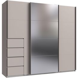 Schwebet&uuml;renschrank wimex "Bali in den Breiten 180cm, 225cm & 270cm, Kleiderschrank mit Spiegel", kaschmir, spiegel, griffe kaschmir, B:225cm H:208cm T:64cm, Holzwerkstoff, Schr&auml;nke, Schwebet&uuml;renschrank, erh&auml;ltlich in der Farbe: Kaschmir, Schrank mit 4 Schubladen