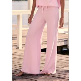 ELBSAND Damen Loungehose, Gr. 32rosa, Feinstrick, Obermaterial: 55% Baumwolle, 45% Nylon, unifarben, Hosen, aus hochwertigem Feinstrick, Loungewear