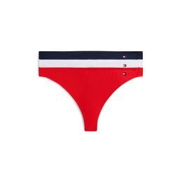 String "3 PACK DIPPED", Damen, Gr. M (38), 3 Stk., fire rot, wei&szlig;, navy, Jersey, Obermaterial: 57% Baumwolle, 38% Polyester, 5% Elasthan, Tommy Hilfiger Underwear, k&ouml;rpernah, Unterhosen String