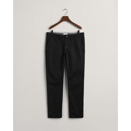 Gant Herren Chinohose "SLIM TWILL CHINOS", schwarz, Gr. 30, Twill, Obermaterial: 98% Baumwolle, 2% Elasthan, Hosen, mit gef&uuml;tterten Seitentaschen
