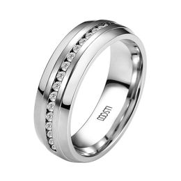 DOOSTI Damen Trauring "Schmuck Geschenk Edelstahl Trauring Ehering Partnerring LIEBE", 56,mit Zirkonia, Edelstahl, 6mm, silber, Edelstahl,