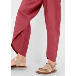 bonprix Damen 3/4-Hose "3/4-Hose aus leichtem Leinen-Mix", rot, Gr. 56, Obermaterial: 55% Leinen, 45% Baumwolle, Hosen, aus Leinen-Mix, mit