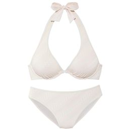s.Oliver B&uuml;gel-Bikini "Naila", beige, Gr. 38, Strukturmuster, Microfaser, Polyamid, Bikini-Sets, mit Struktur