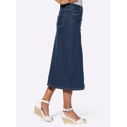 Inspirationen Damen Jeansrock, blau, Gr. 40, unifarben, 99% Baumwolle, 1% Elasthan, R&ouml;cke