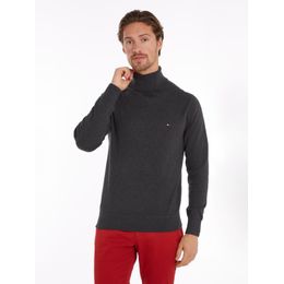 Tommy Hilfiger Herren Rollkragenpullover "PIMA ORG CTN CASHMERE ROLL NECK", grau, Gr. M, Obermaterial: 92% Baumwolle, 8% Kaschmir, Pullover