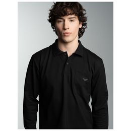 TRIGEMA Herren Poloshirt "TRIGEMA Poloshirt mit Brusttasche", schwarz, Basic, Gr. M, Piqu&eacute;, 100% Baumwolle, Shirts