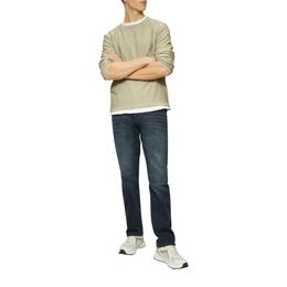 QS Herren Strickpulloverbeige, Gr. M, unifarben, Strick, Obermaterial: 100% Baumwolle, Pullover, mit Rollkante