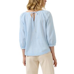 s.Oliver Damen Klassische Bluseblau stripe, Gr. 38, gestreift, Web, Obermaterial: 50% Baumwolle, 50% Viskose, Blusen, mit Streifen Muster