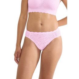 Sloggi Damen Slip "ZERO Feel Bliss High leg", Gr. L, rosa, Spitze, Obermaterial: 76% Polyamid, 24% Elasthan, Unterhosen, unsichtbar mit Spitzenoptik