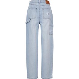 Karl Kani Damen Bequeme Jeans "Karl Kani Karl Kani Og Baggy Workwear Denim", blau, Gr. 26, unifarben, 100% Baumwolle, Jeans